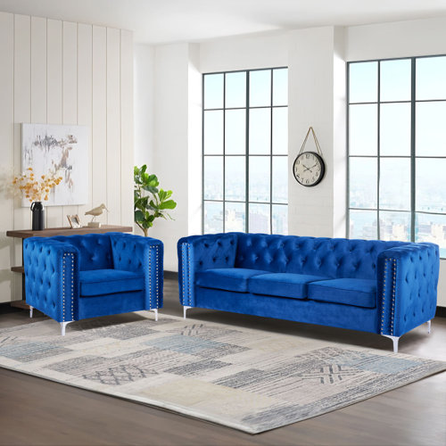 Blue Living Room Sets & Couches You'll Love | Wayfair