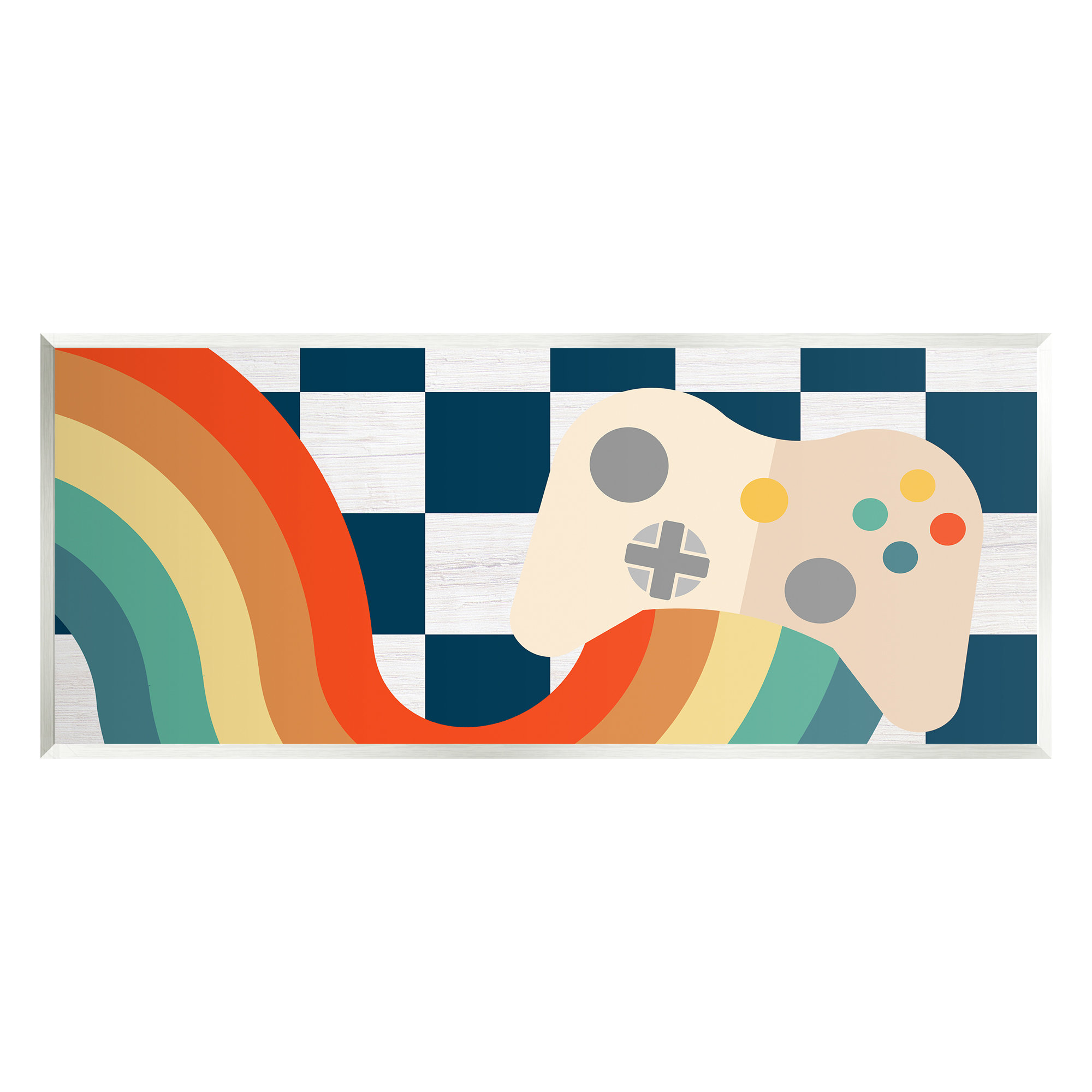 Stupell Industries Axe-461-Wood Rainbow Gaming Controller On MDF by Lil ...