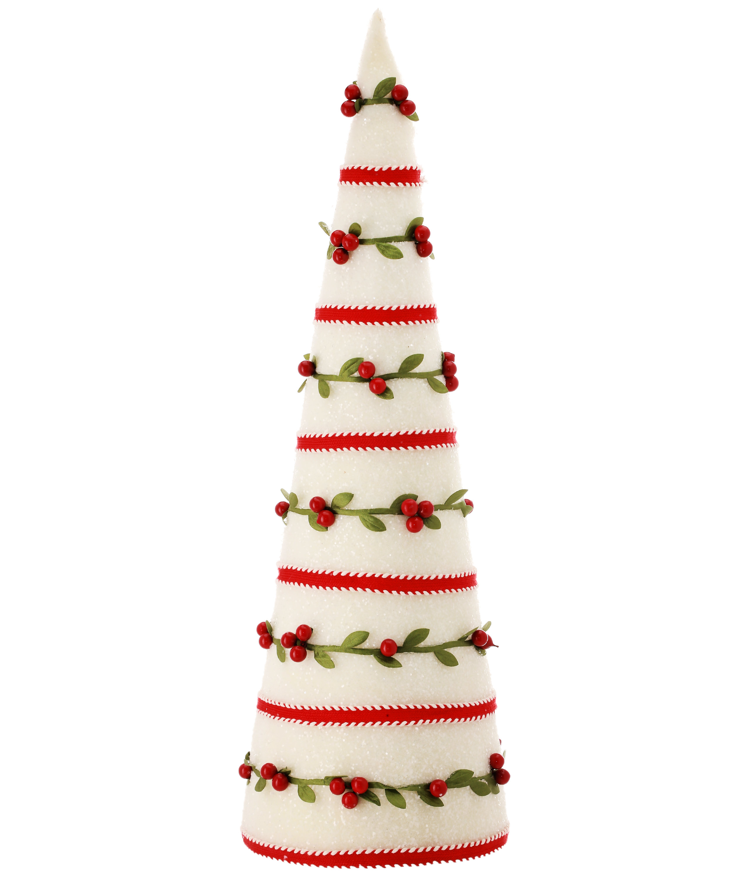 The Holiday Aisle® Berry Vine Frosted Cone Tree | Wayfair