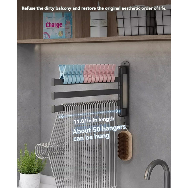 Thrones Designs Flexispace 180° Rotatable Balcony Clothes Rack | Wayfair
