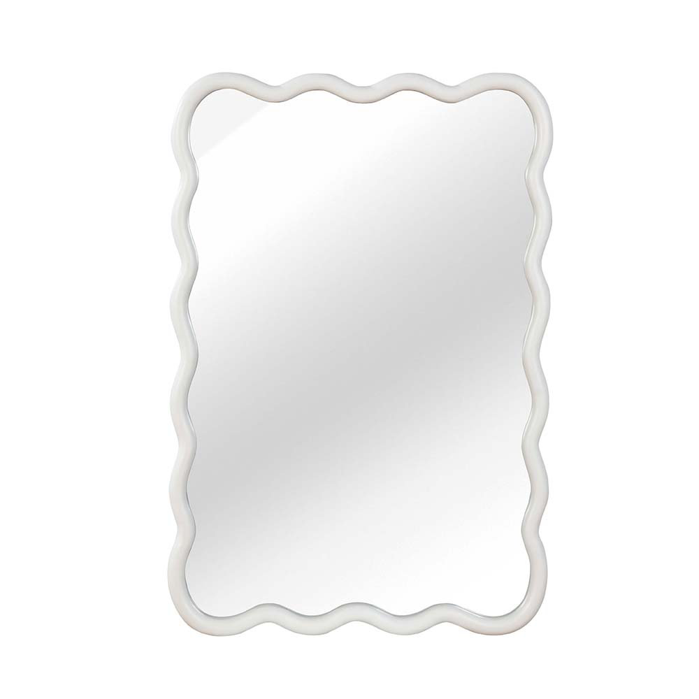 Ophelia & Co. Rectangle Solid Wood Wavy Mirror | Wayfair