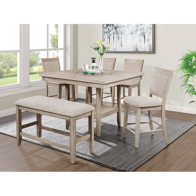 August Grove® Farmhouse Style Counter Height Bench | Wayfair