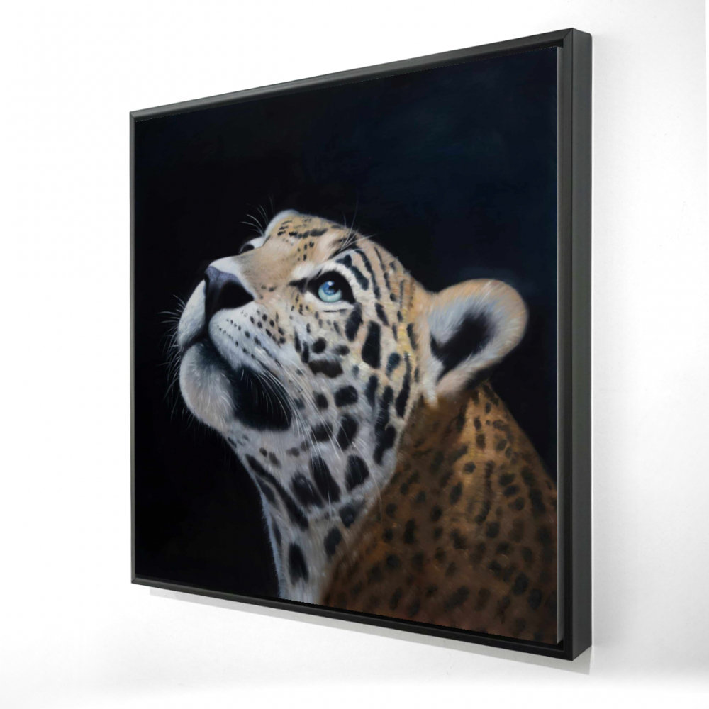 Loon Peak® Realistic Leopard Face - Floater Frame Print on Canvas | Wayfair