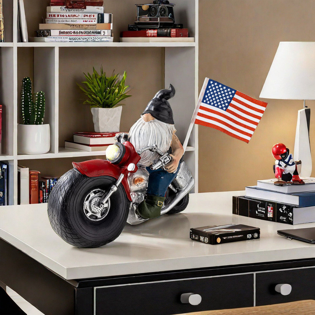 Trinx Statue de jardin gnome d'extérieur avec lumières Clearance ...
