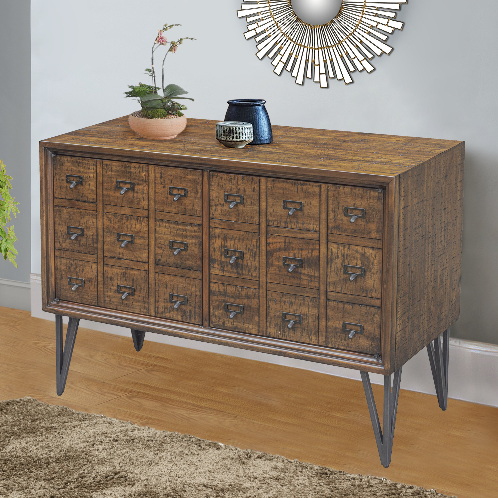 Millwood Pines Boone Chotelal Two Door Catalog Cabinet | Wayfair