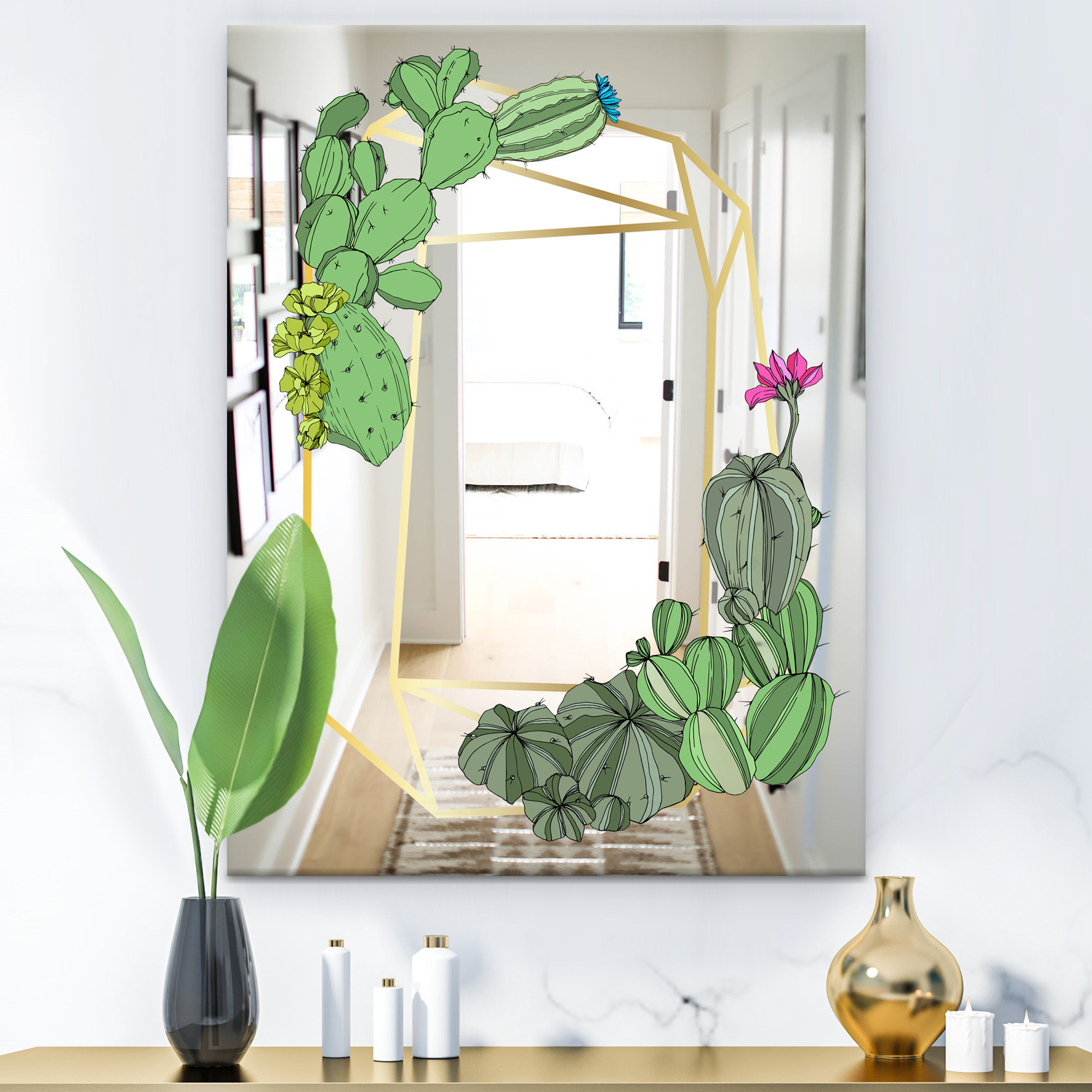 East Urban Home Cactus Traditional Accent Mirror | Wayfair