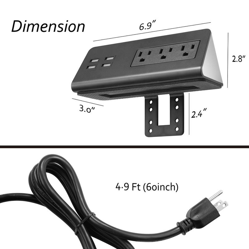GDL Desk Edge Mount Power Outlets With Usb Charge Ports & Reviews | Wayfair