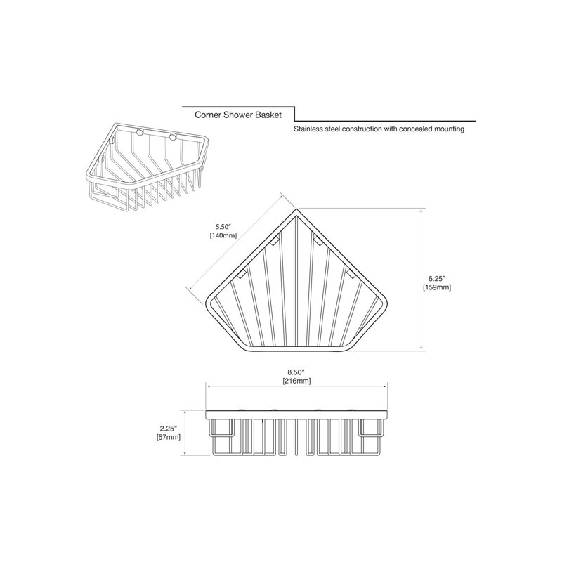 Gatco Shower Caddies and Accessories Wall Mount Stainless Steel Corner ...