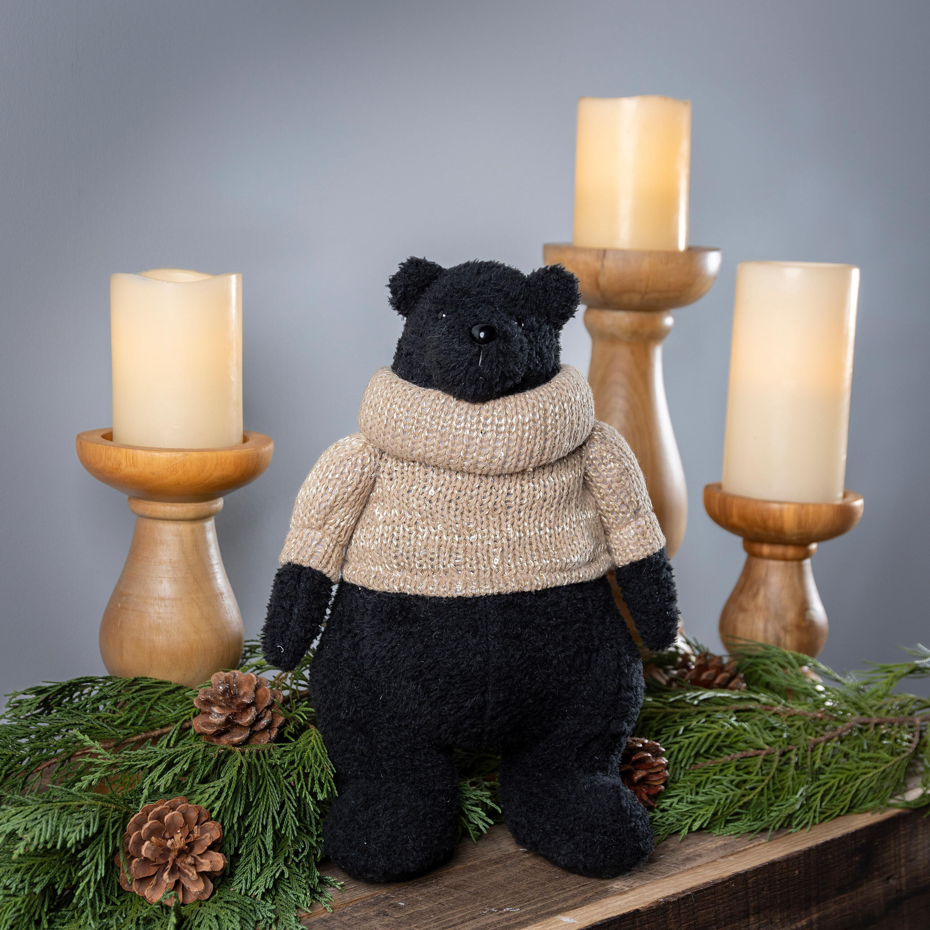 The Holiday Aisle® 11.5" Fabric Bear Table Decor | Wayfair