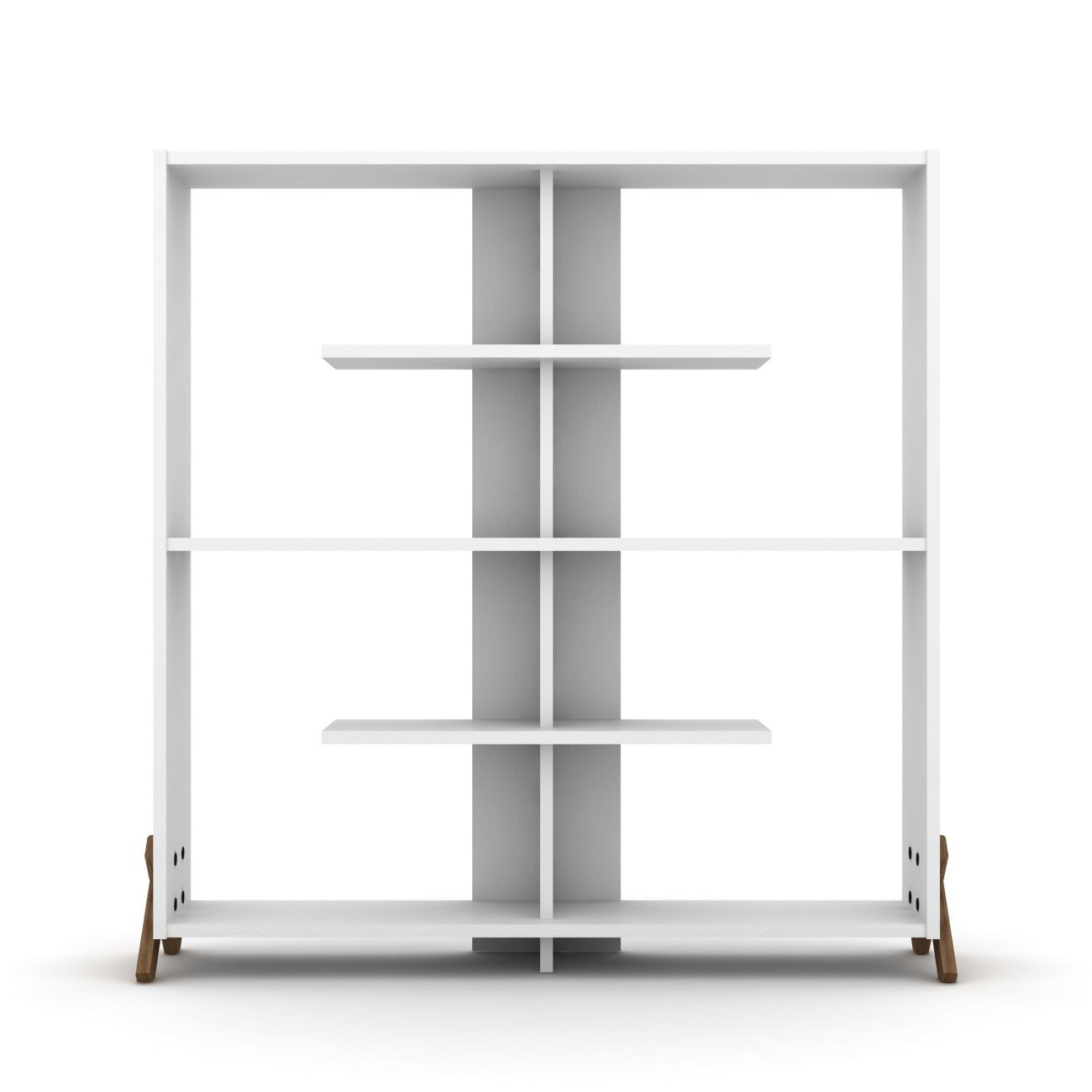 17 Stories Stylish Wood Frame Etagere Open Back 6 Shelves Bookcase For ...