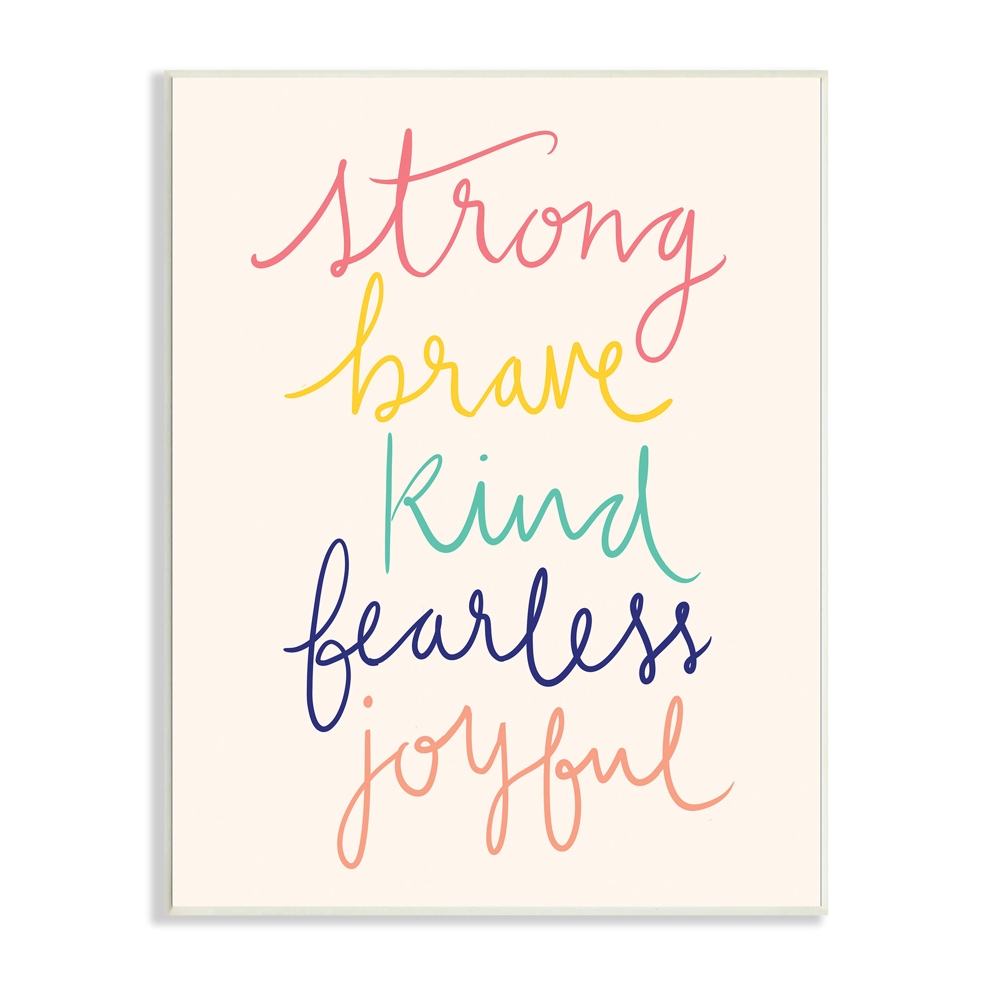 Stupell Industries Fearless Motivational Words Phrase Rainbow ...