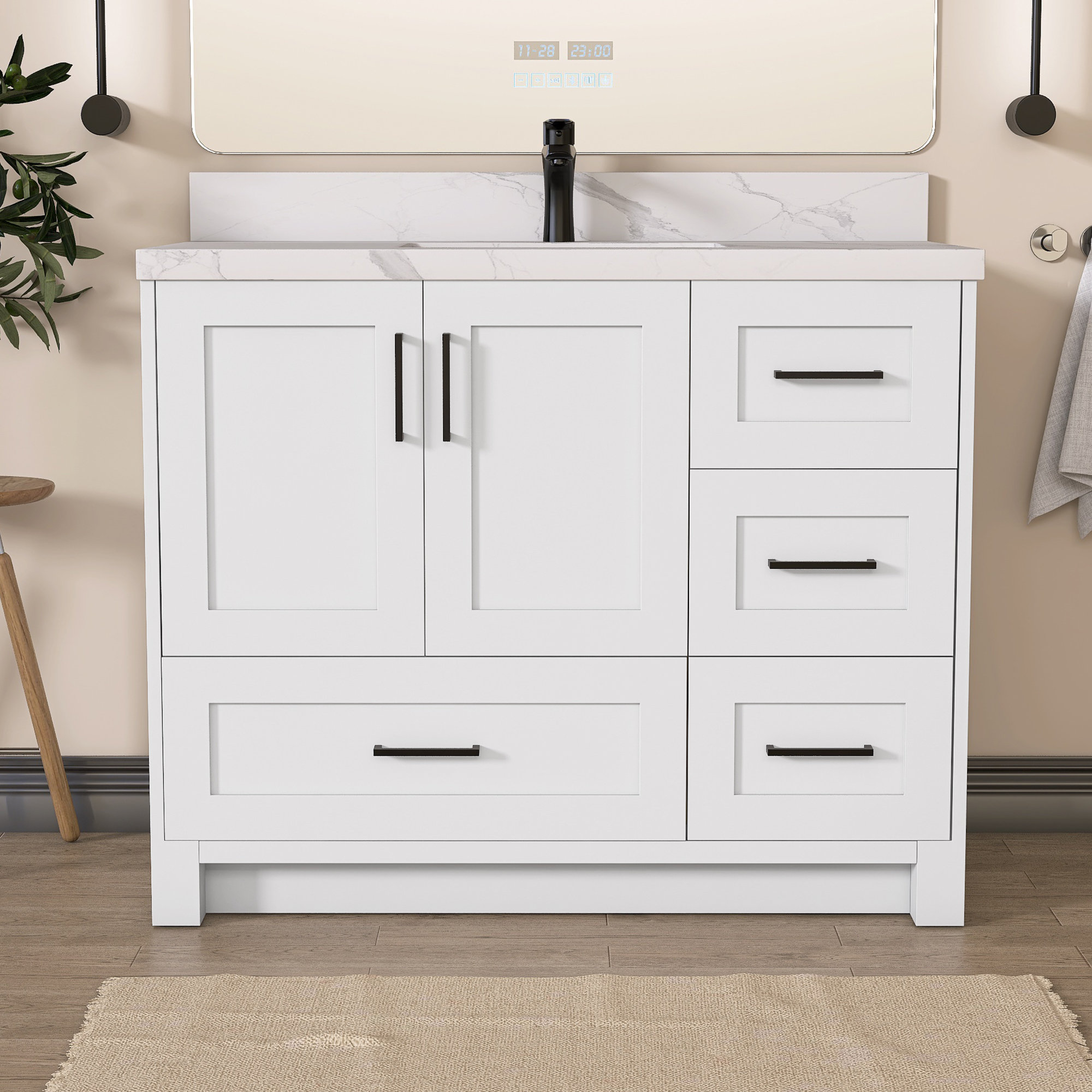 Ogonbrick Solid Wood 42'' Single Bathroom Vanity Base Only | Wayfair
