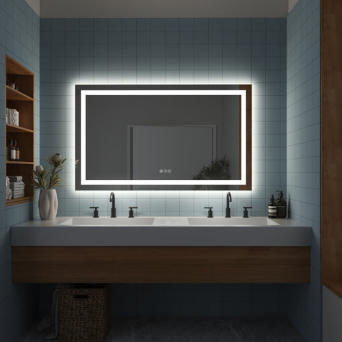 Ivy Bronx Coben Lighted LED Mirror with Defogger, Dimmer & Adjustable ...