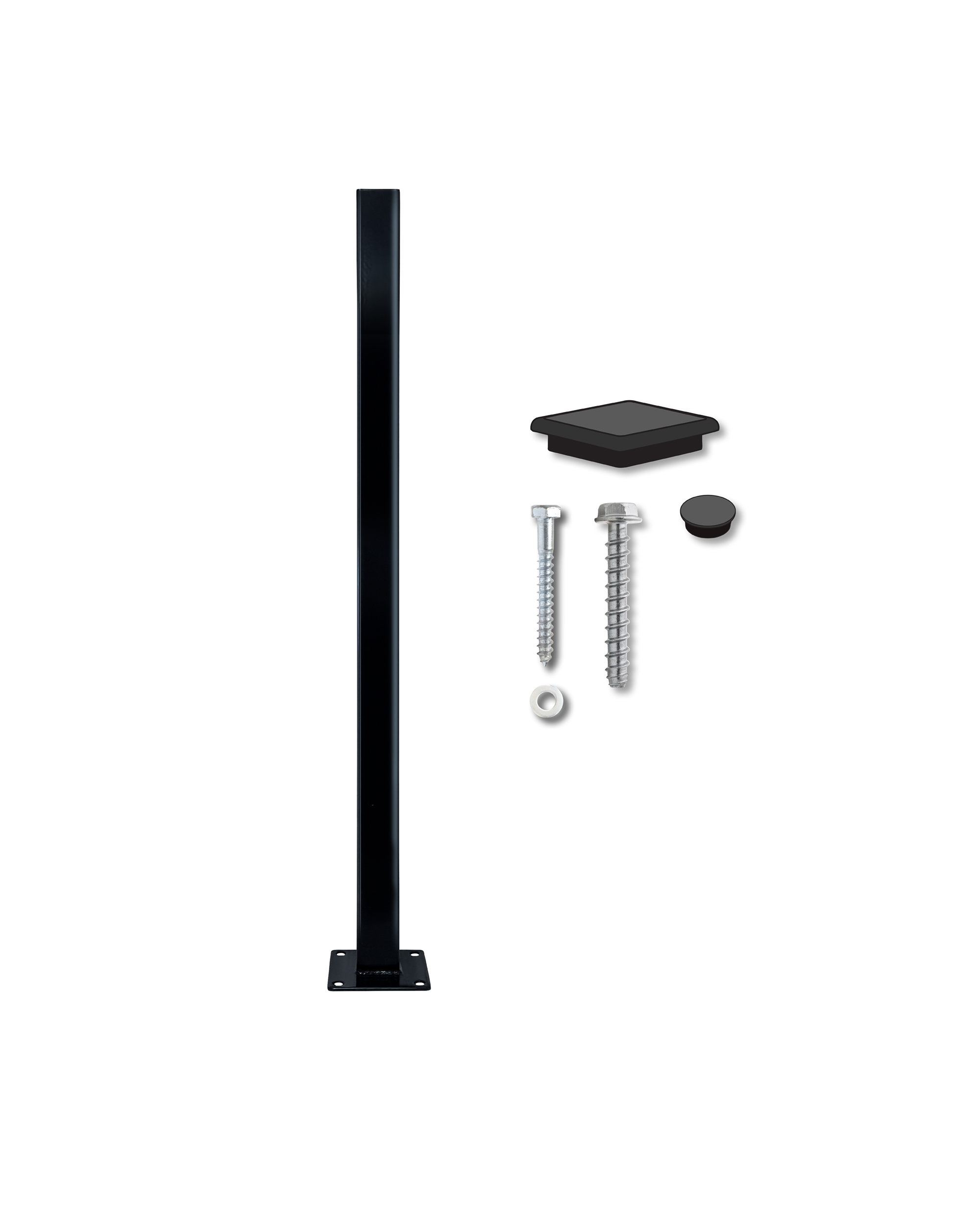 OUTDECO 52 po Poteau de clôture en acier galvanisé hors-sol avec plaque ...