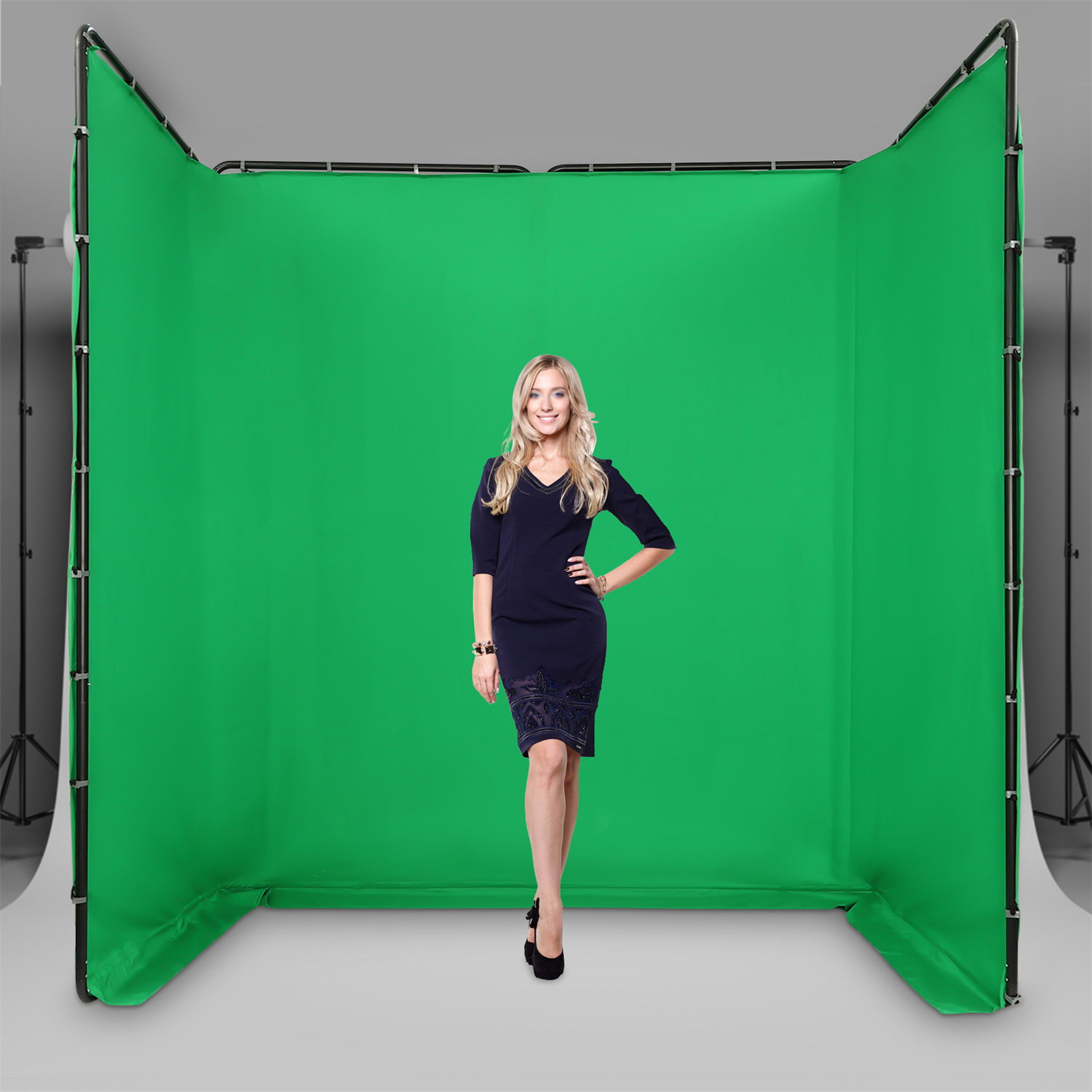 YINXIER Photography Backdrop Stand With Green Cloth | Wayfair