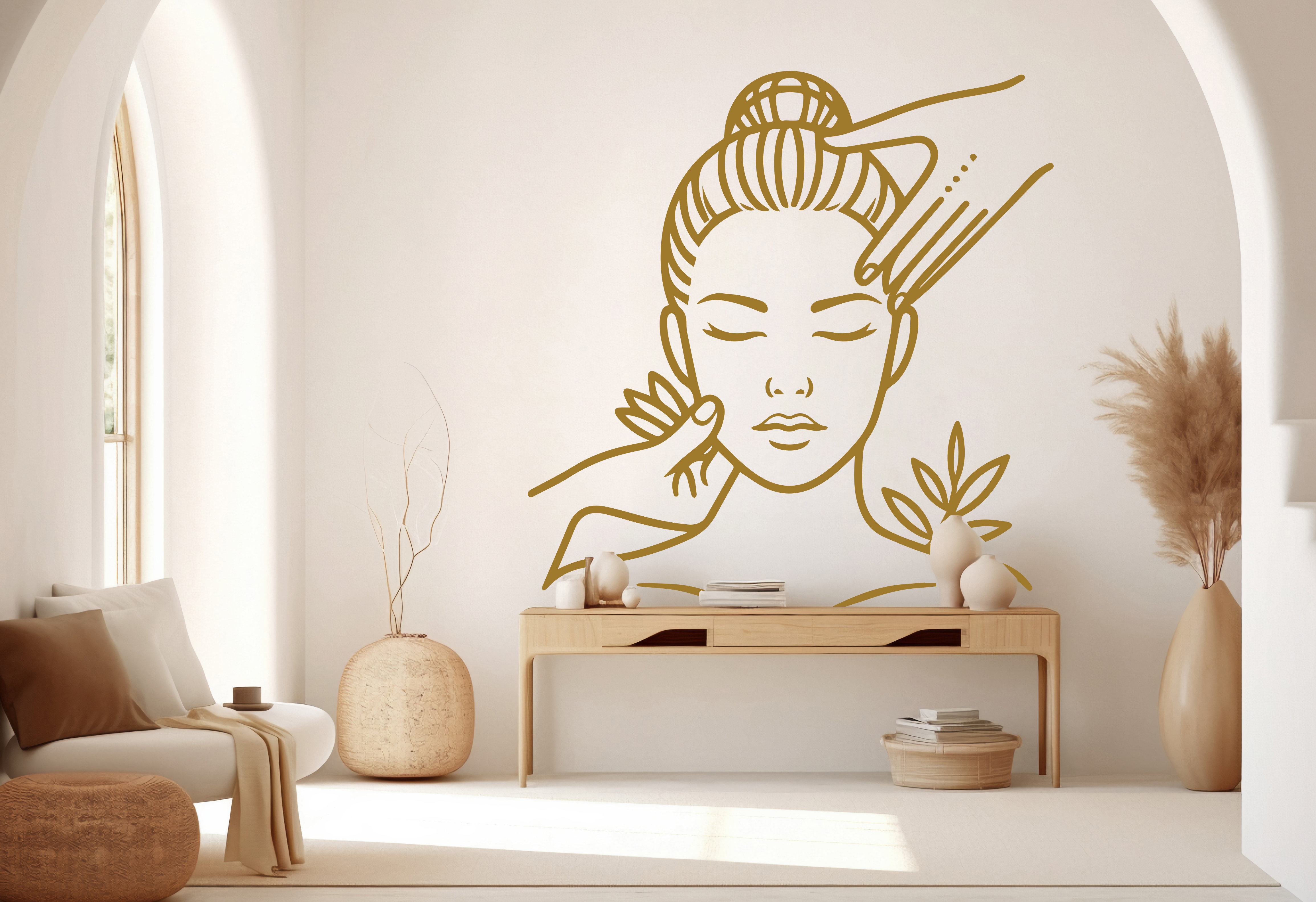 Lark Manor™ Face Massage Wall Decal | Modern Spa Salon Decor | Vinyl ...