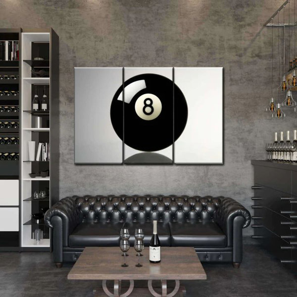 Ebern Designs Pool Ball Wall Art On Canvas 3 Pieces Print | Wayfair