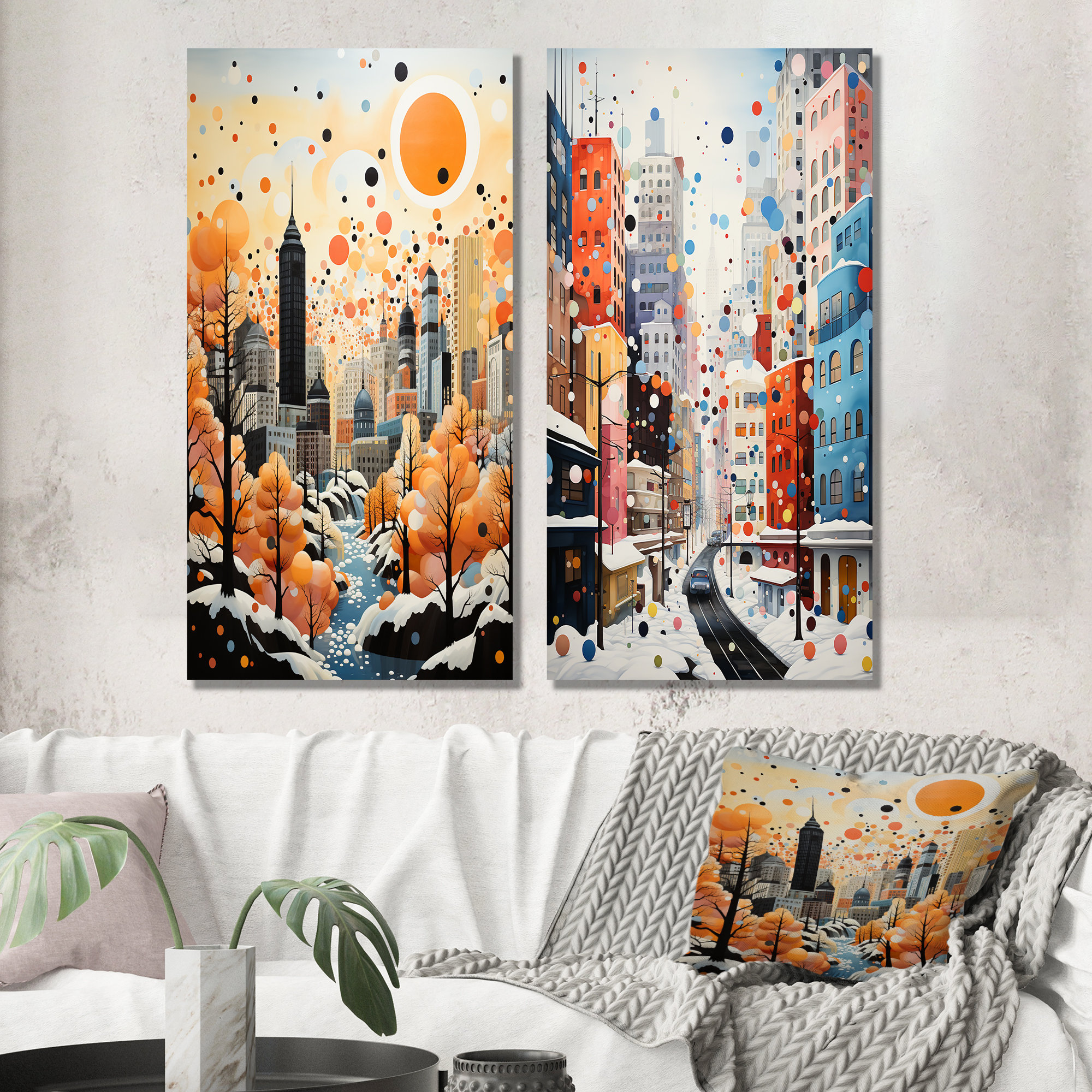 Lark Manor™ Bubble Urban Art Decor Cityscape I - City Art Deco Metal ...