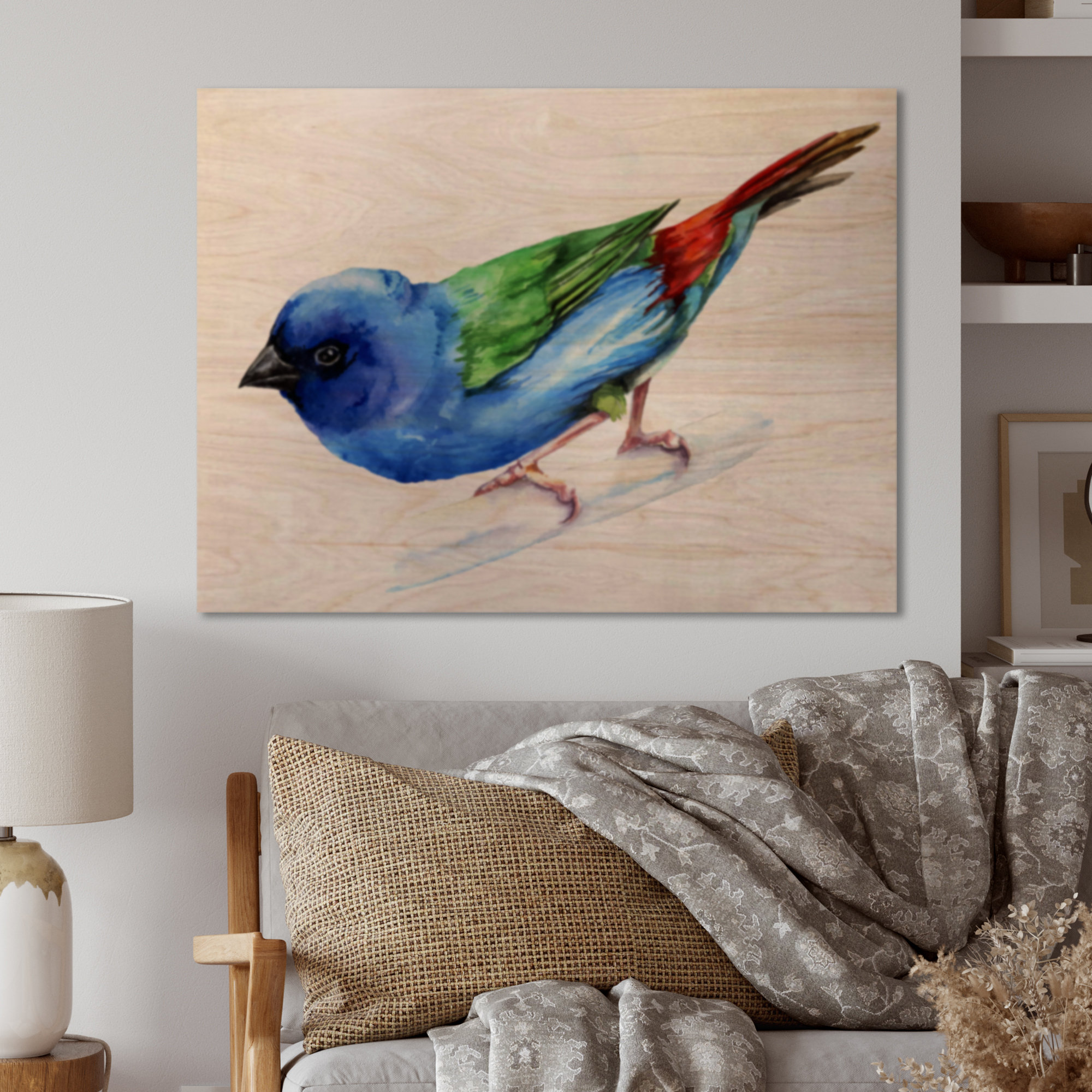 Winston Porter Forbes Finch Bird - Traditional Wood Wall Art - Natural ...