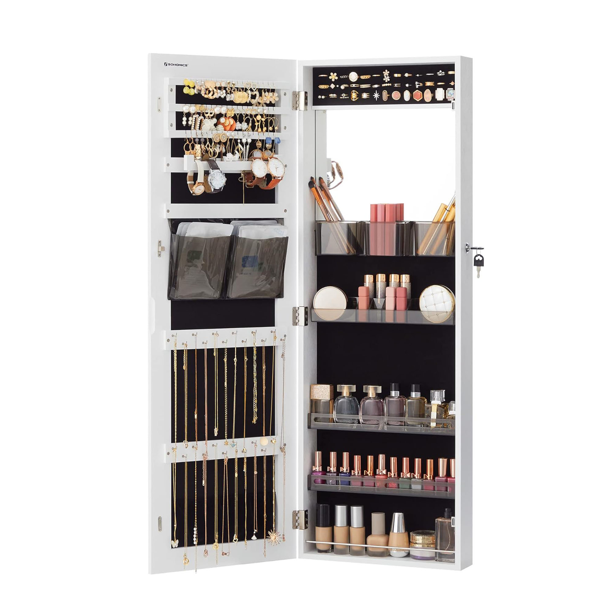 Latitude Run® Cabinet Armoire with Mirror, Wall or Door Mount Storage ...