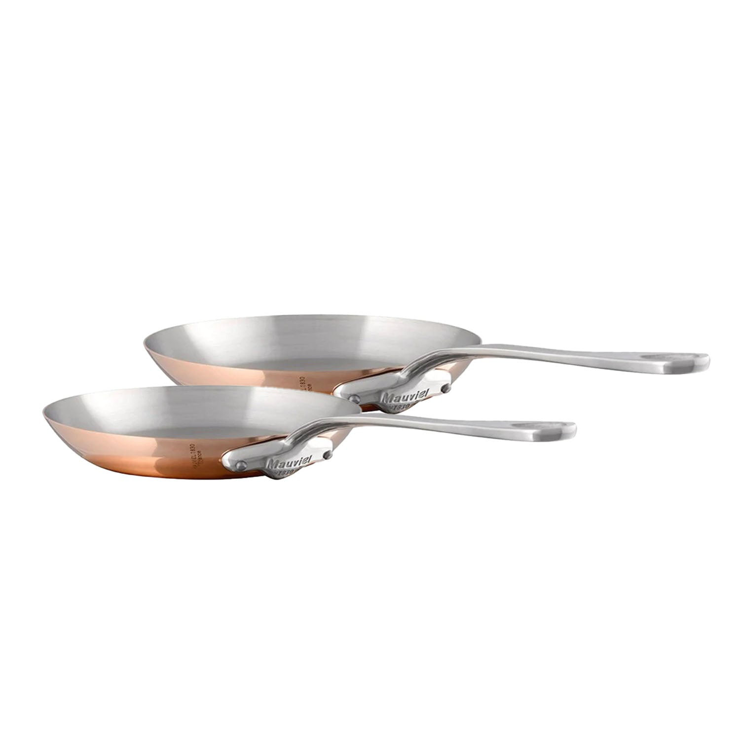 Mauviel M'150 S 2-Piece Copper Frying Pan Set With Cast Stainless Steel ...