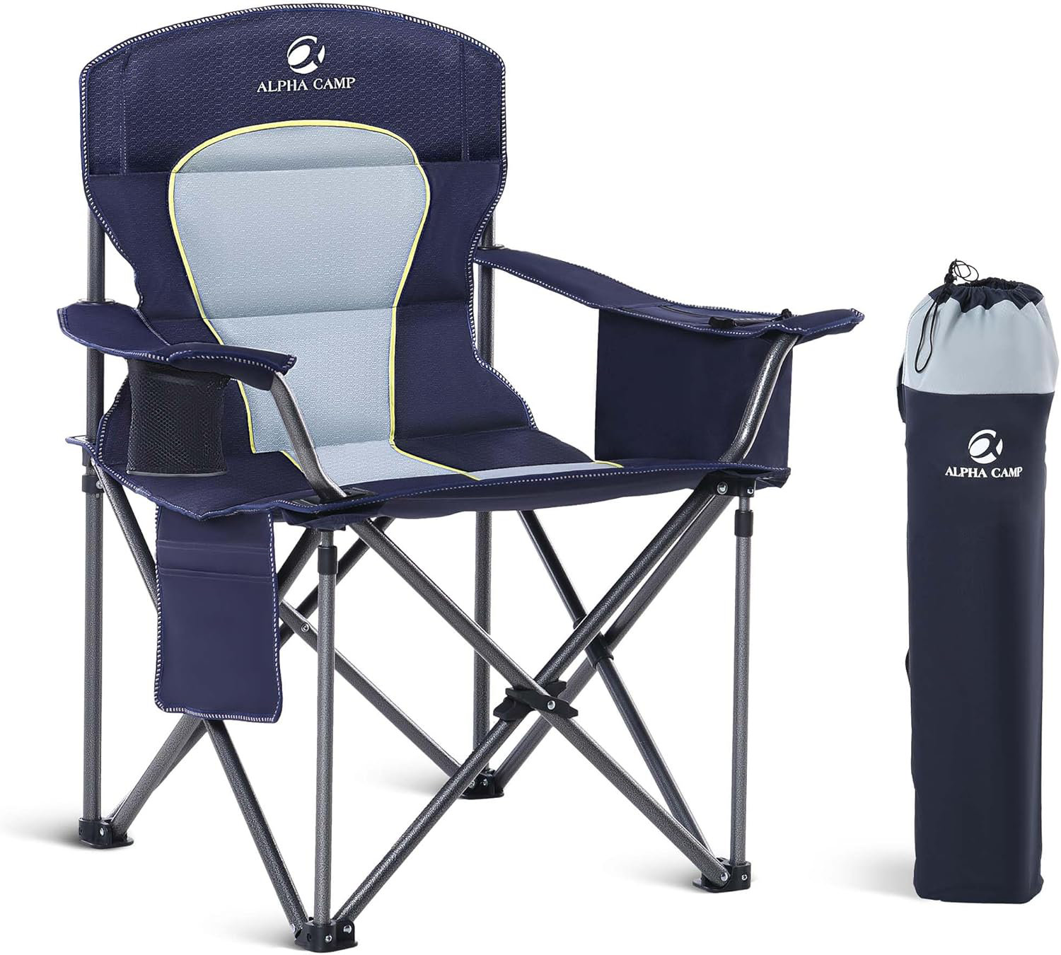 Textiles Hub Oversized Folding Camping Chair Portable Outdoor Heavy ...