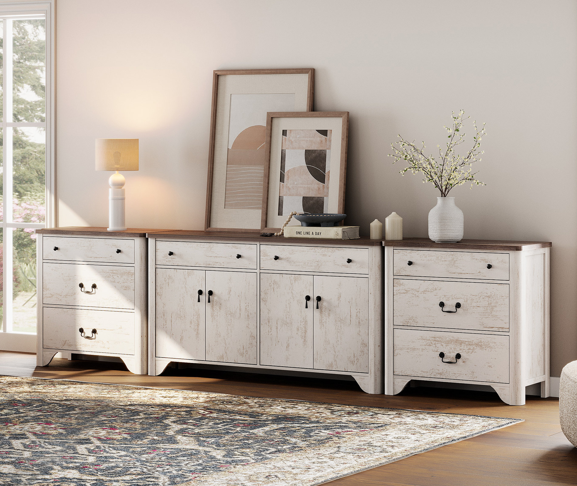 Lark Manor™ Haikey 122" Wide 8 Drawer Sideboard | Wayfair