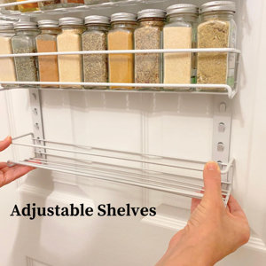 Rebrilliant White Metal 6-Tier Spice Rack - Over-Door Organizer For ...