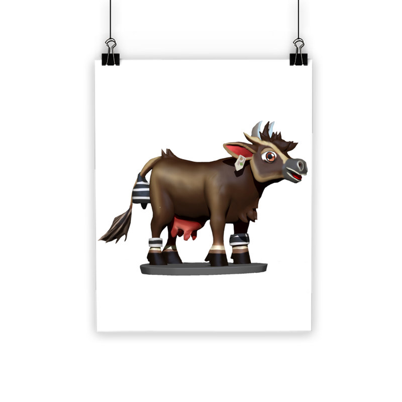 Marick Booster Dark Brown Cow Classic Poster | Wayfair