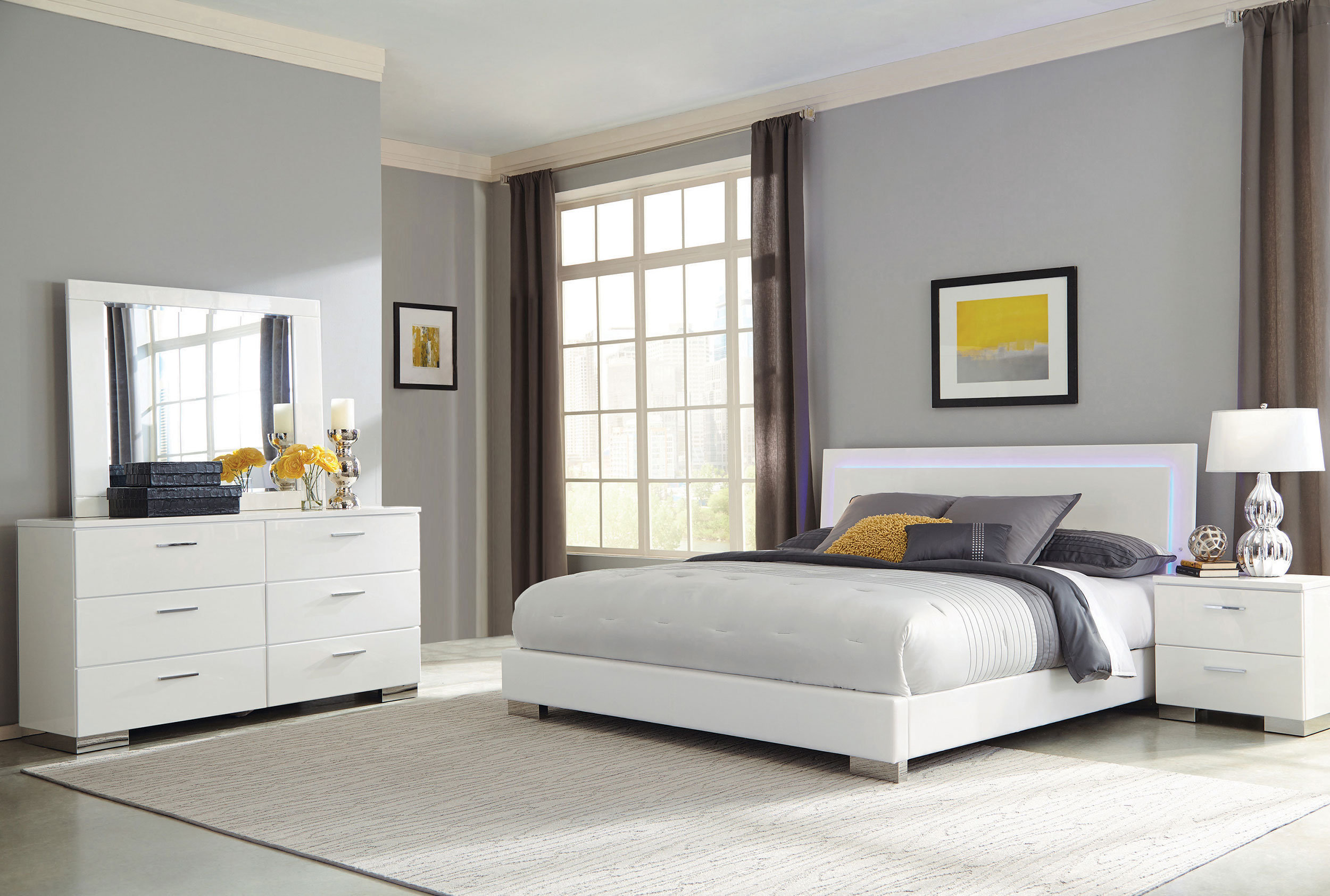 Brayden Studio® Bevil Upholstered Standard 4 Piece Bedroom Set | Wayfair