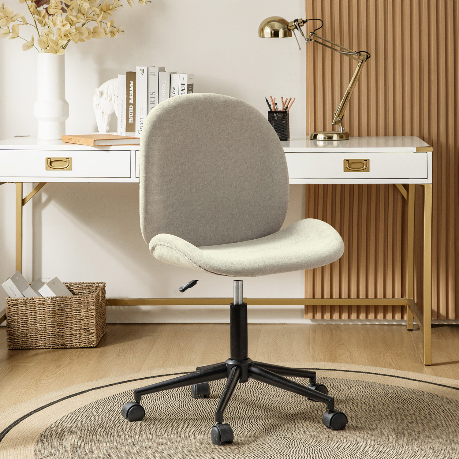 George Oliver Flavia Modern Armless Mid-Back Swivel Office Chair - Wayfair Canada