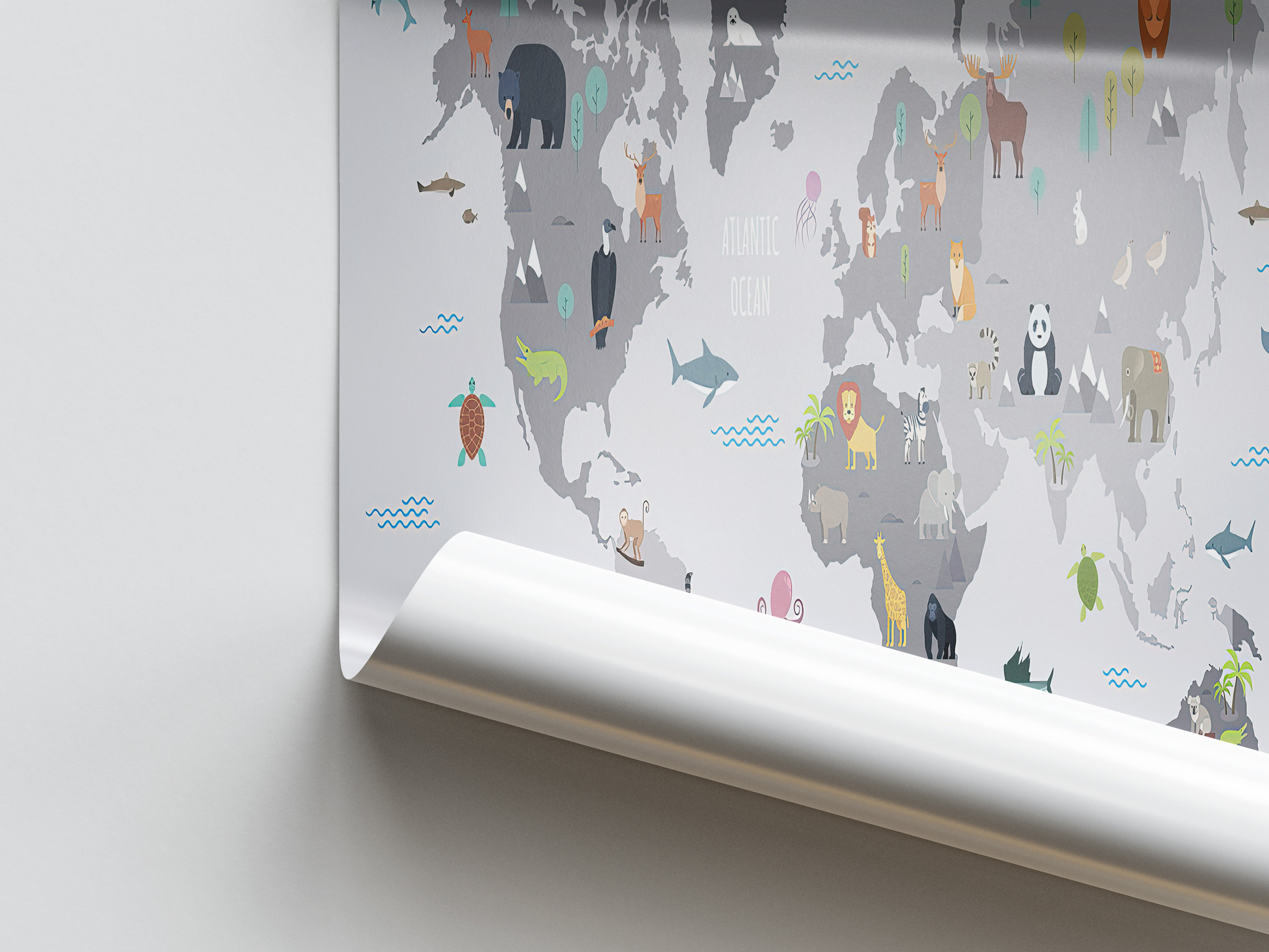 Trinx World Map Canvas Art for Kids Room - Educational Wall Decor and ...