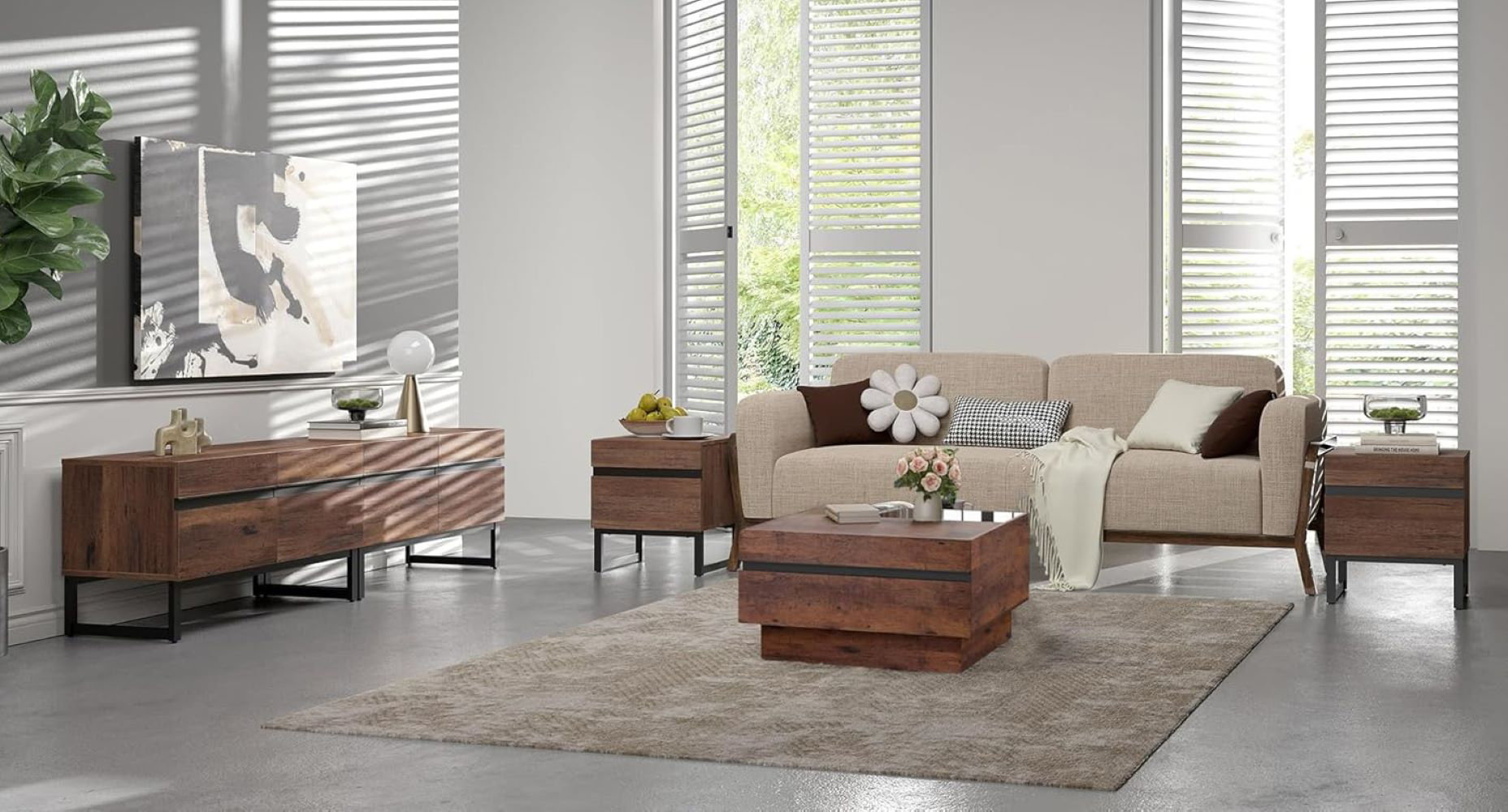 Latitude Run® Ensemble de 4 tables de salon modernes Nellie: meuble ...