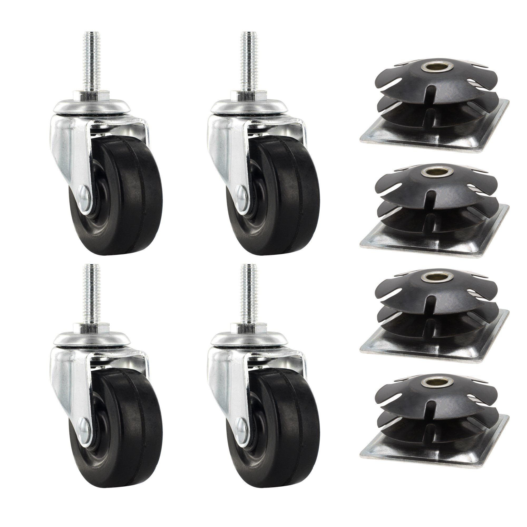 Outwater 2in. Square Metal Double Star Caster Insert Without Brakes ...