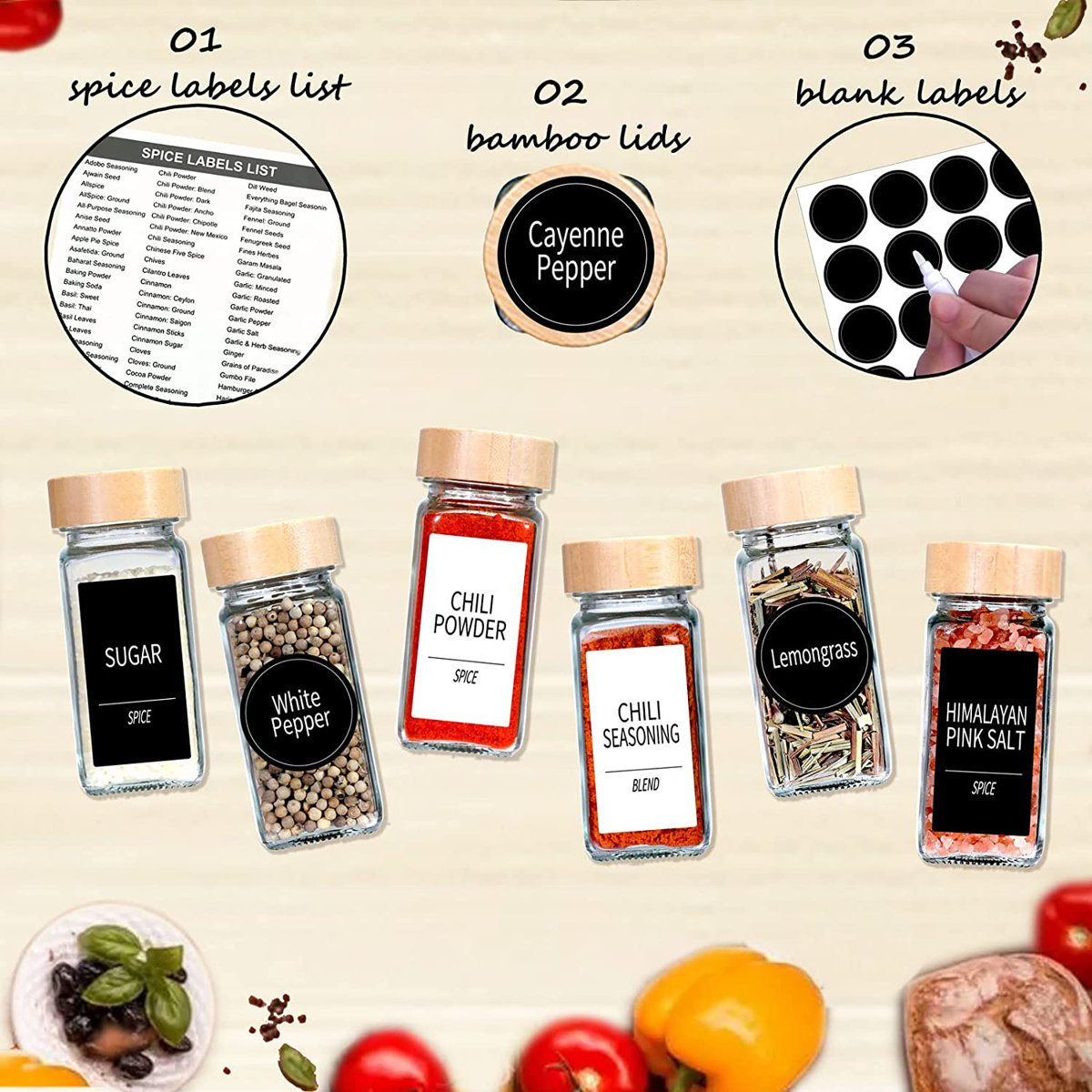 Prep & Savour Set of 48 Spice Jars | Wayfair