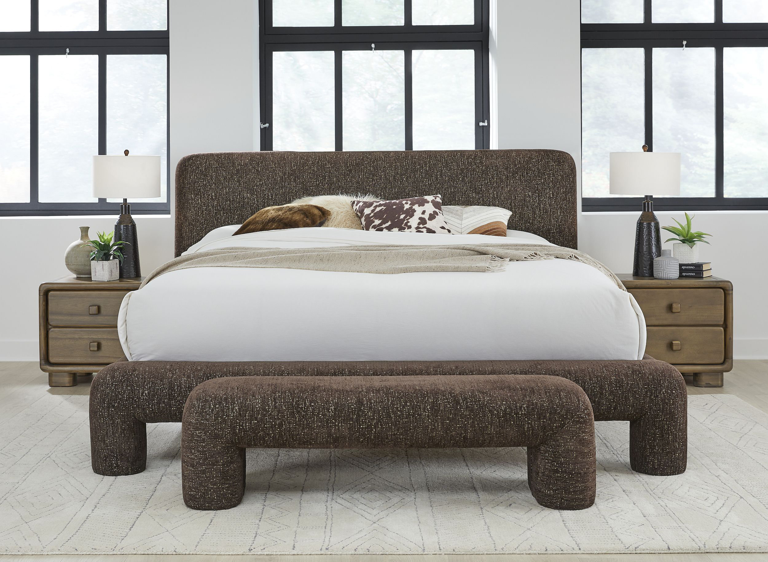 AllModern Caron Mocoa Fully Upholstered Platform Bed In Mongoose ...