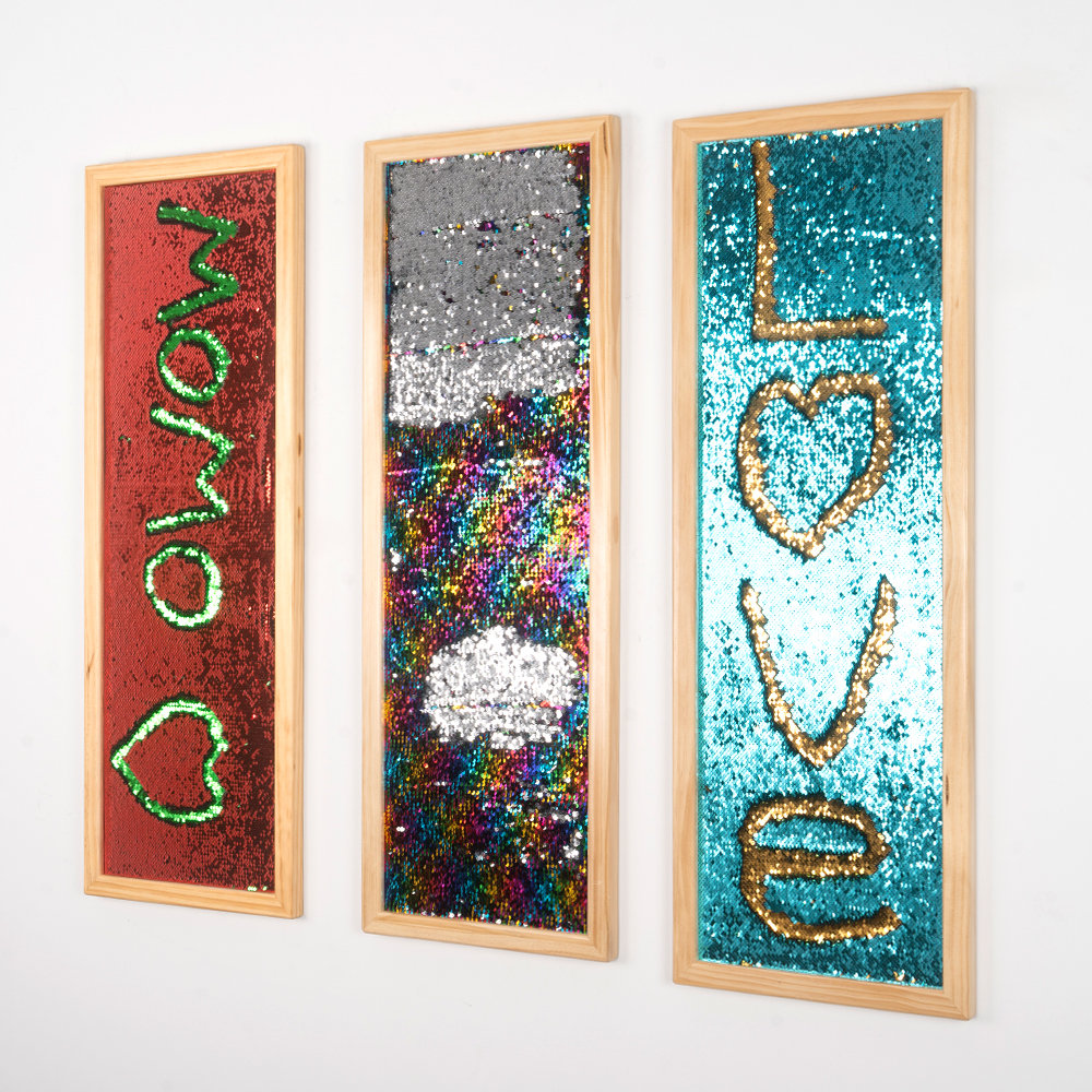 Mercer41 3-Piece Sensory Sequin Wall Panel with Solid Wood Frame ...