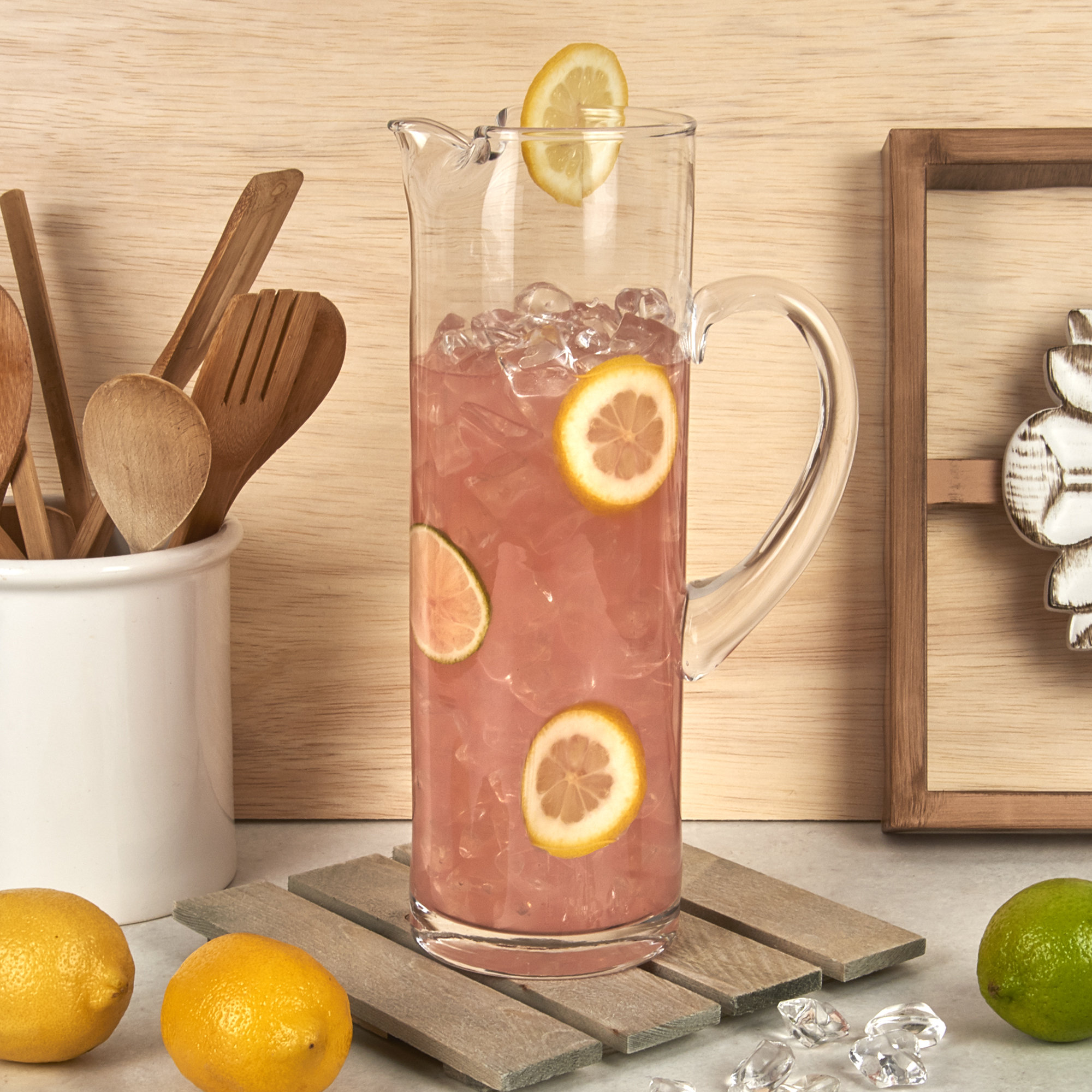 Latitude Run® Clear Mouth Blown Lead Free Crystal Glass Pitcher ...