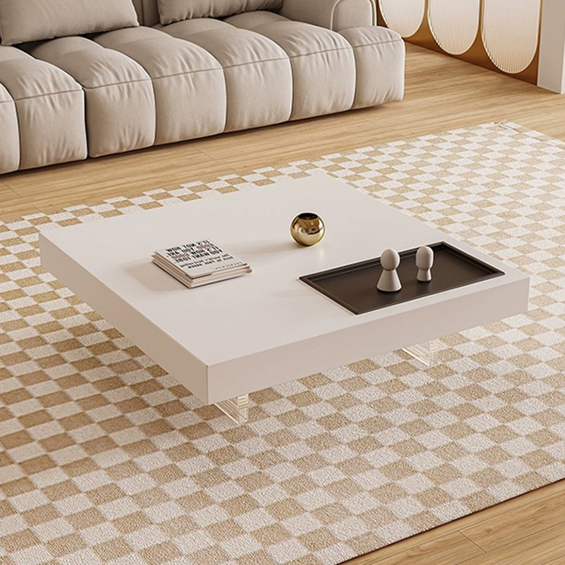 Creature B Comforts Simple rectangular acrylic suspension coffee table ...