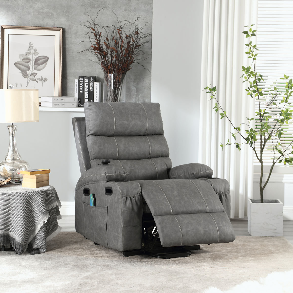 Ebern Designs 21"seat Width Electric Power Lift Recliner Chair Sofa 8 ...