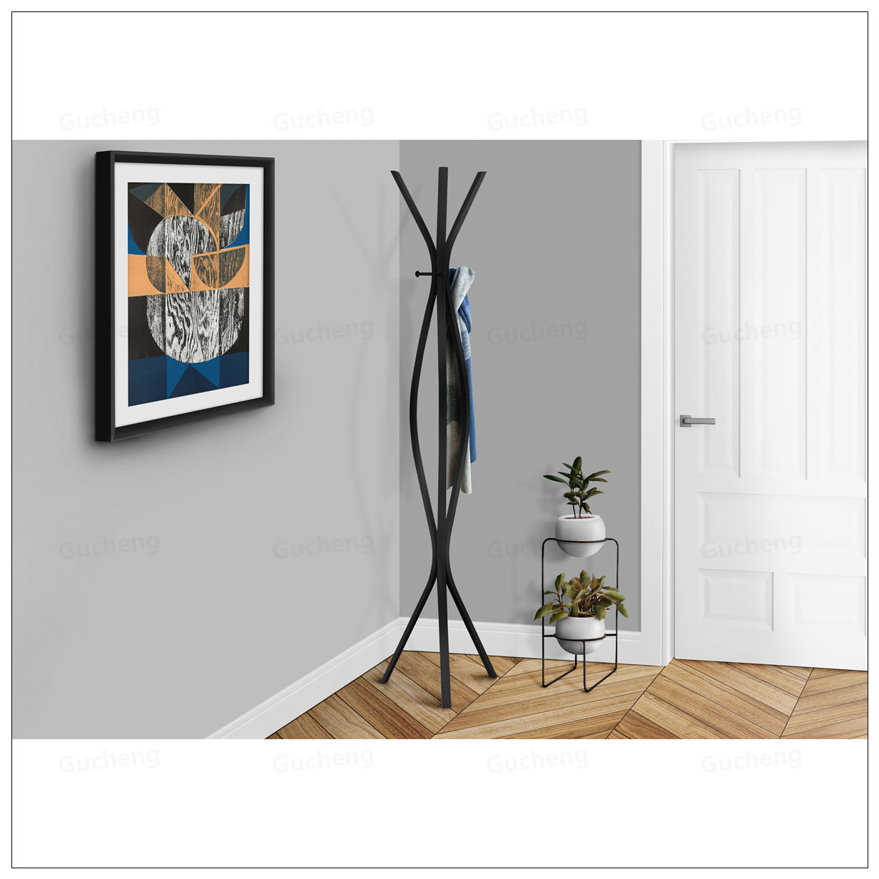 Latitude Run® Contemporary Metal Hall Tree With 3 Hooks, Freestanding ...