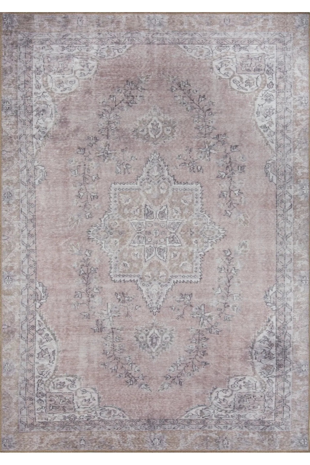 Bungalow Rose Dorian Distressed Pattern Woven Base Decorative Pink ...