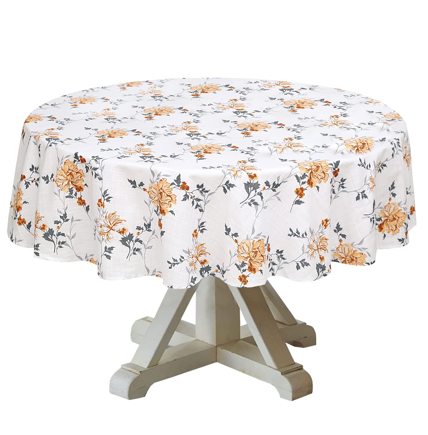 Ruvanti Loveta 70 Inch Round Tablecloth 100% Cotton Dining Table Cloth ...