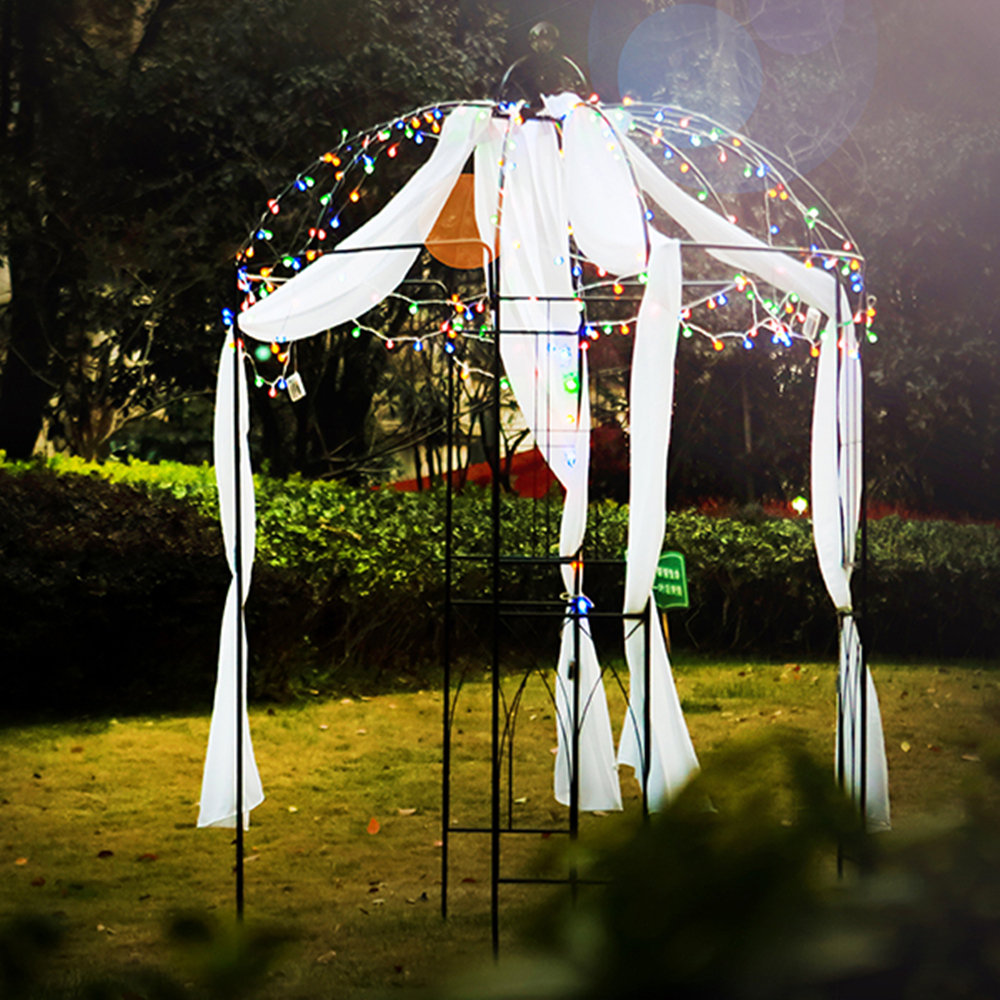 Scendor 9ft High X 6.8ft Wide Garden Arch Arbour French Style Birdcage ...