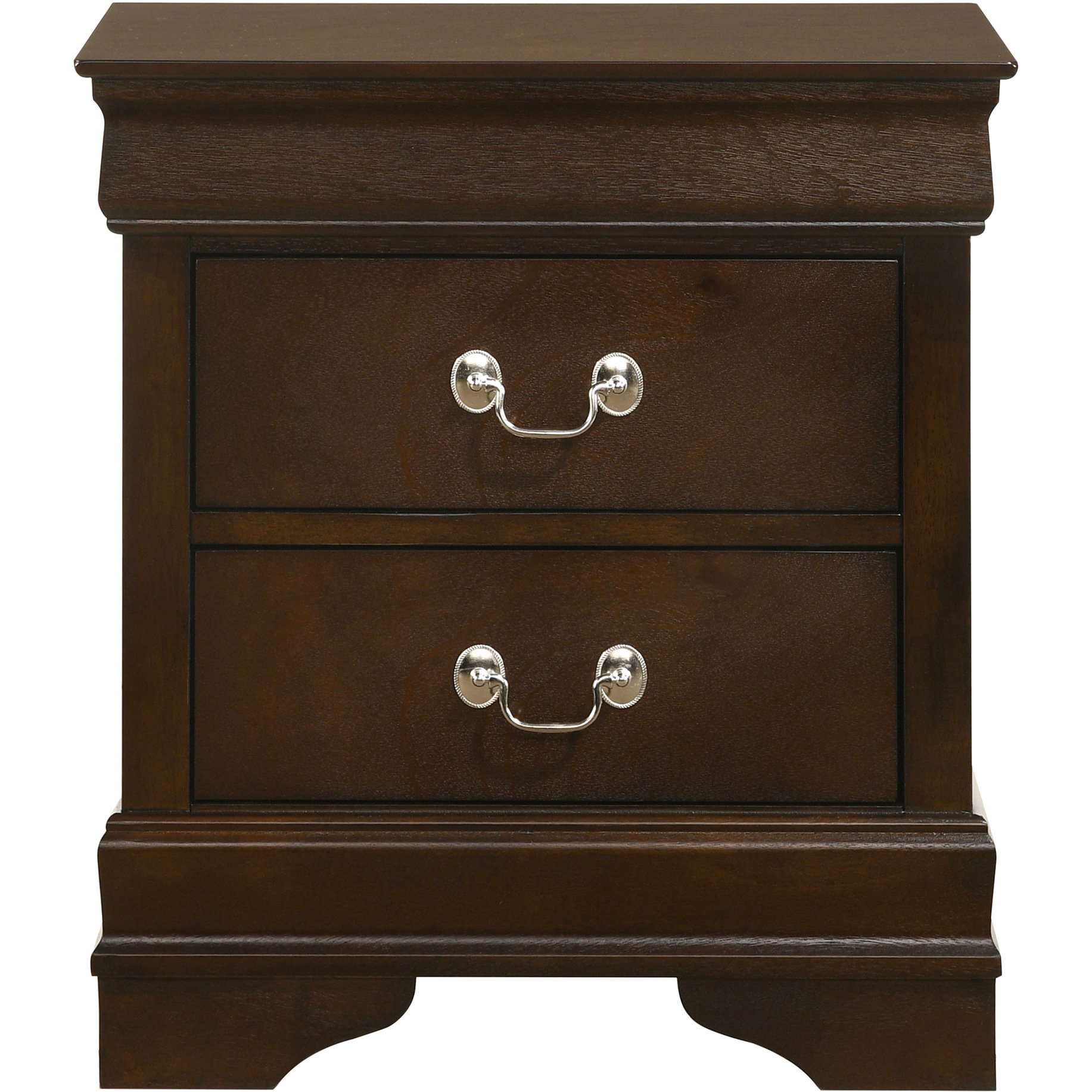Alcott Hill Nightstand With 2 Drawers, Cappuccino Colour, Bail Handle ...