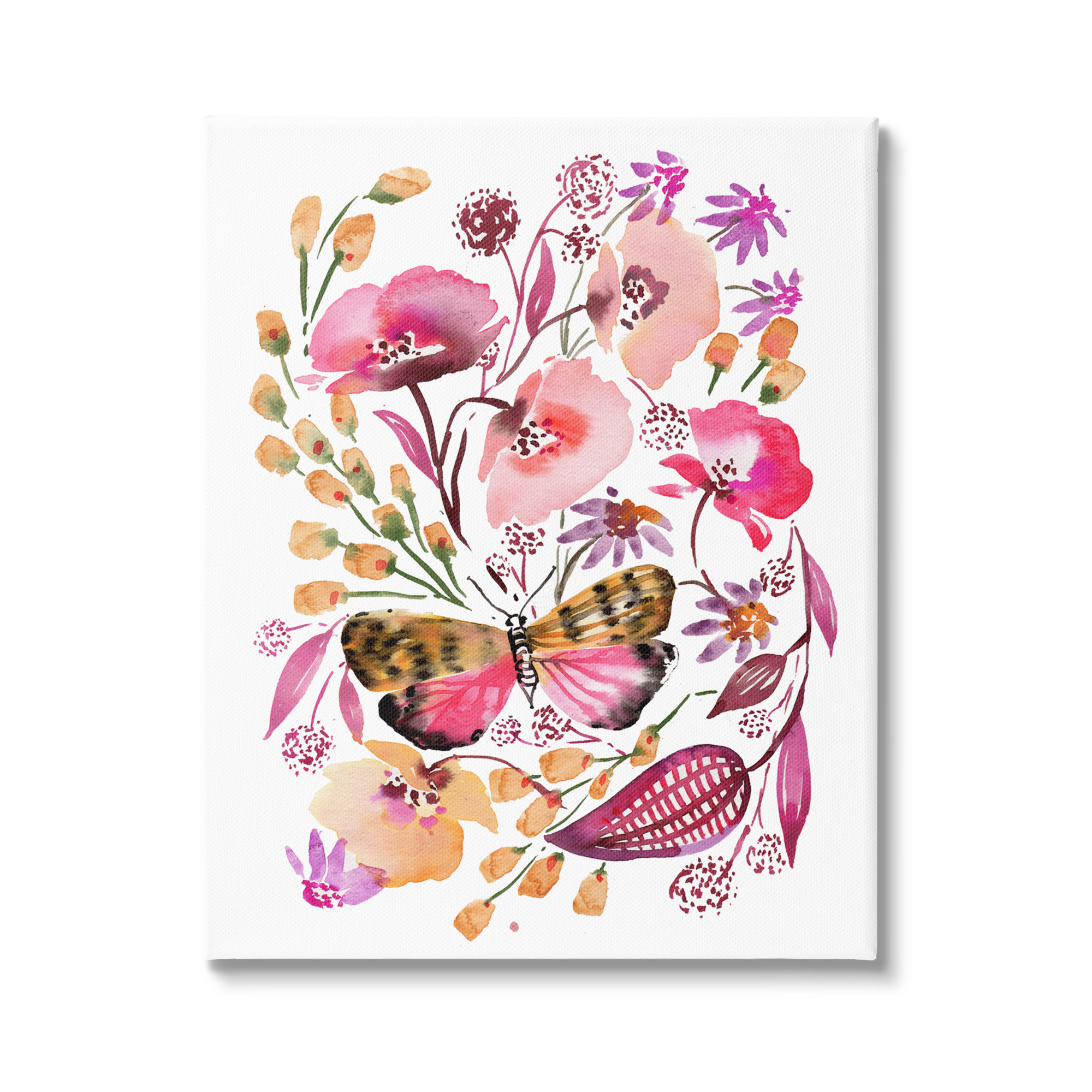 August Grove® Abstract Pink Botanicals On Canvas by Bley Hack Print ...