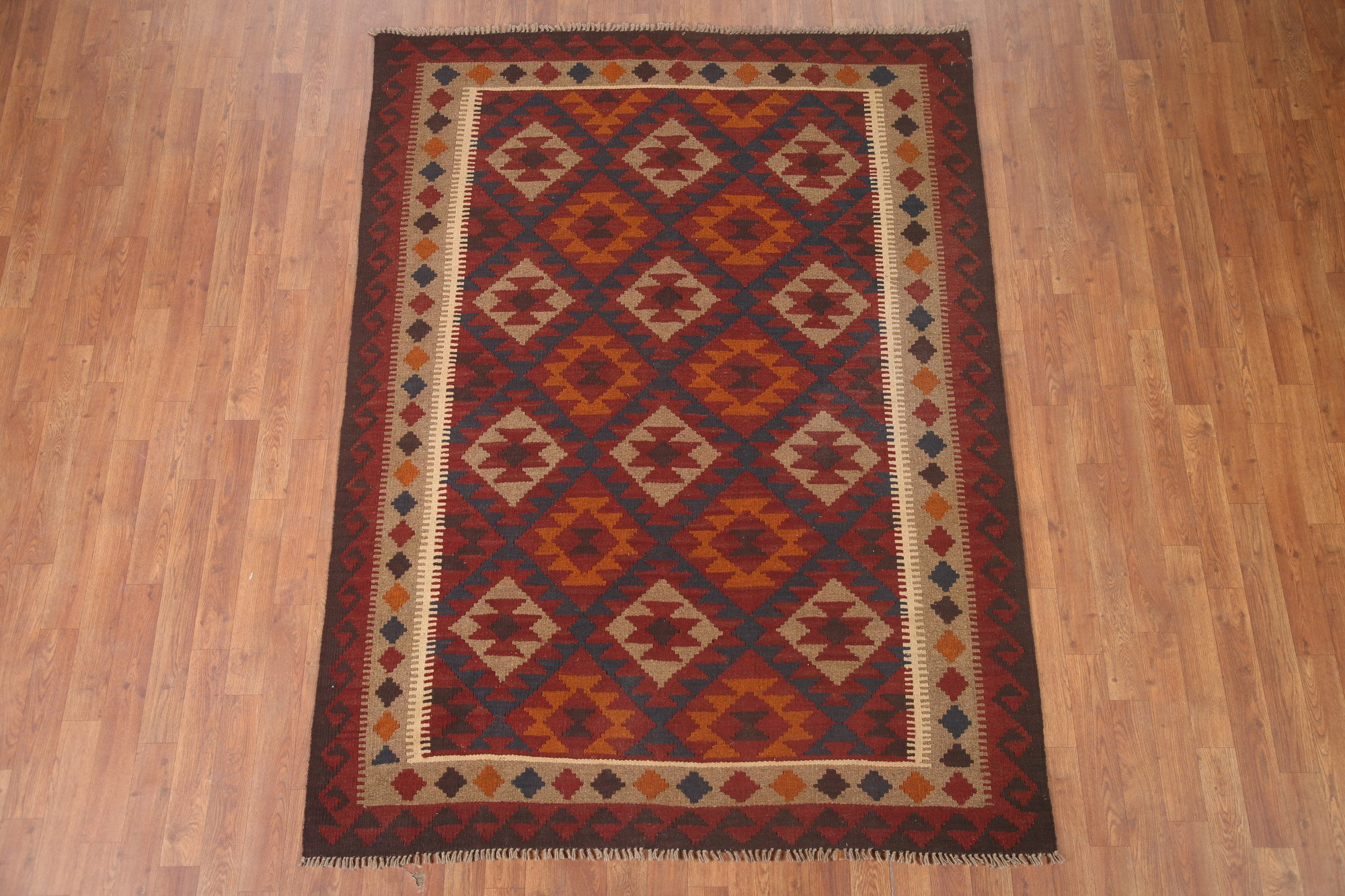 Foundry Select Kilim Reversible Wool Area Rug 5x7 | Wayfair