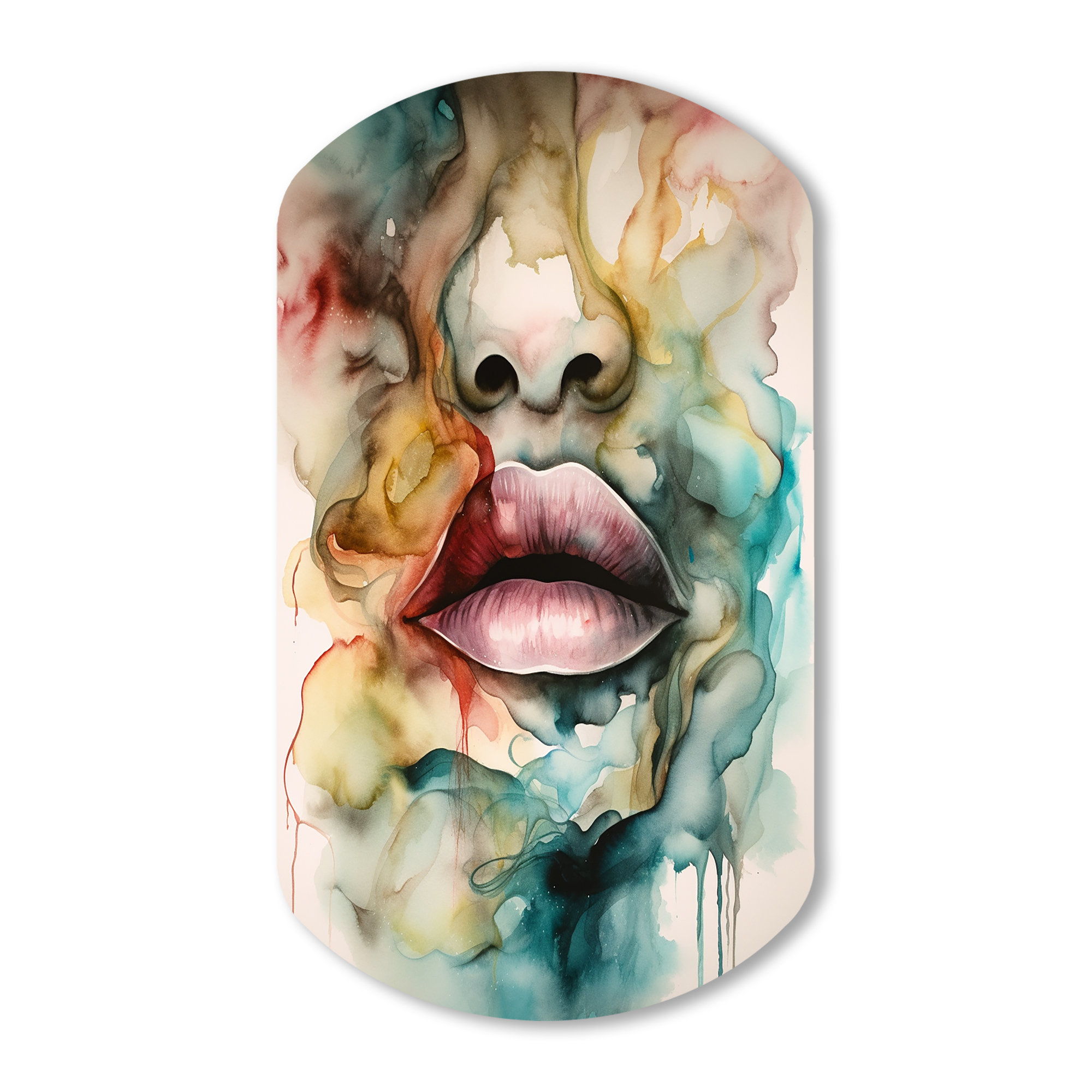 Design Art Colourful Lips - Fashion Woman Cylinder Shape Irregular ...