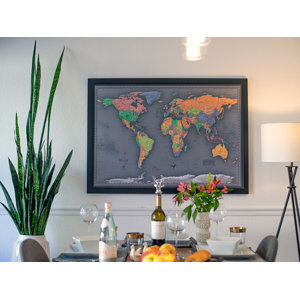 Home Magnetics Framed Magnetic Travel World Map & Reviews | Wayfair