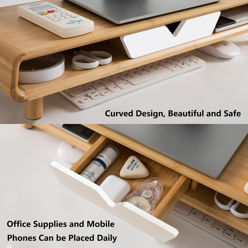 Hokku Designs Monitor Stand with Drawer | Wayfair
